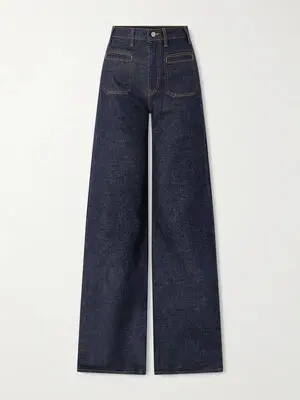 Khaite Delmonico High-rise Wide-leg Jeans - Blue