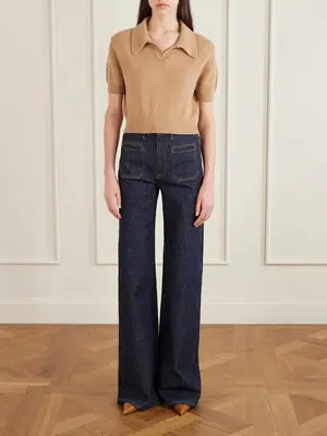 Khaite Delmonico High-rise Wide-leg Jeans - Blue