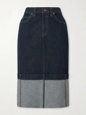 Khaite Kilian Denim Midi Skirt - Blue