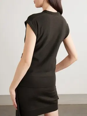LEMAIRE Asymmetric Draped Wool-blend Top