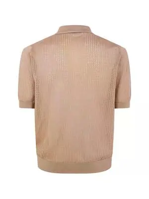 Tagliatore Perforated Polo Shirt - Neutrals