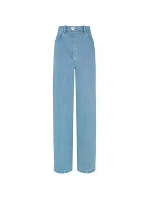 VIOLANTE NESSI Hexagonal Pocket Straight-leg Jeans - Blue