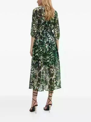 MORGAN V-neck Gathered Midi Dress