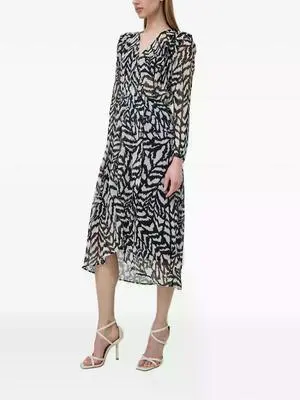 MORGAN Long-sleeve Printed Midi Dress