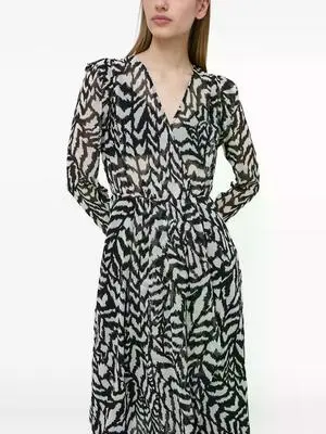 MORGAN Long-sleeve Printed Midi Dress