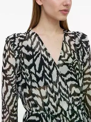 MORGAN Long-sleeve Printed Midi Dress