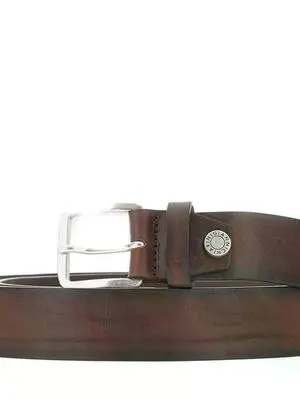 GIANNI CHIARINI Smooth Buckle Leather Belt - Brown