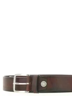 GIANNI CHIARINI Smooth Buckle Leather Belt - Brown