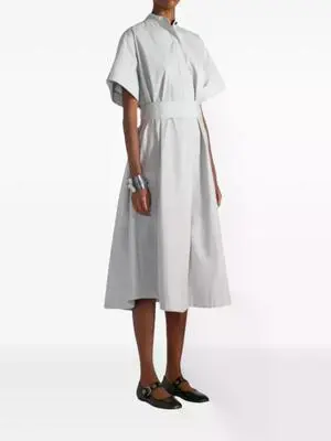 Liviana Conti Tie-waist A-line Midi Dress - Grey