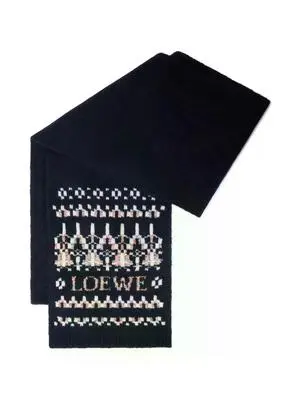 Loewe Patterned Scarf - Blue