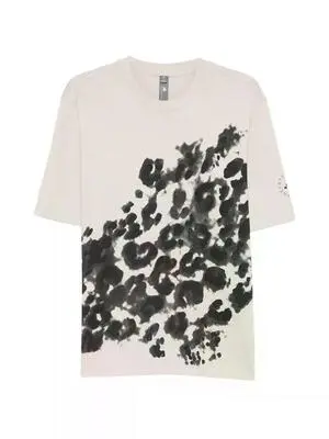 Adidas By Stella McCartney Printed Cotton T-shirt - Neutrals