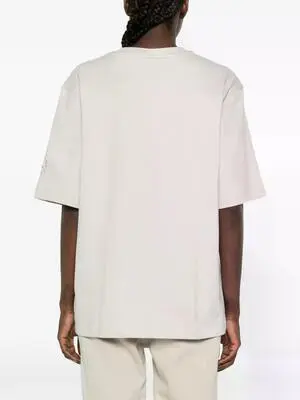Adidas By Stella McCartney Printed Cotton T-shirt - Neutrals