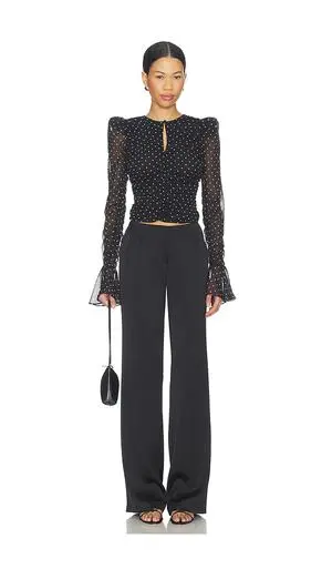 ROTATE BY BIRGER CHRISTENSEN Chiffon Ruched Top