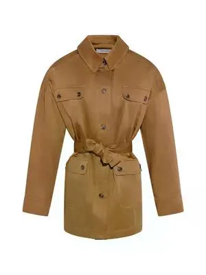 YVES SALOMON Linen Shirt Jacket - Brown