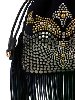 Etro Small Kalispera Bucket Bag With Studs And Fringes