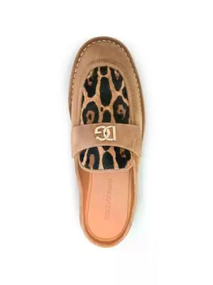 Dolce & Gabbana Logo Leopard-print Mules
