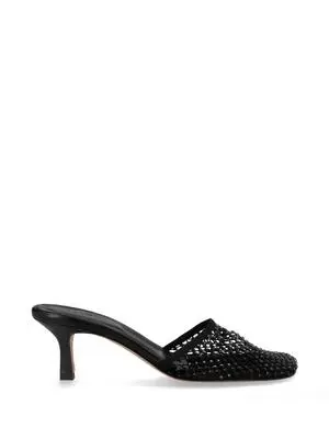 ALYSI Net Detail Stiletto Mules - Black