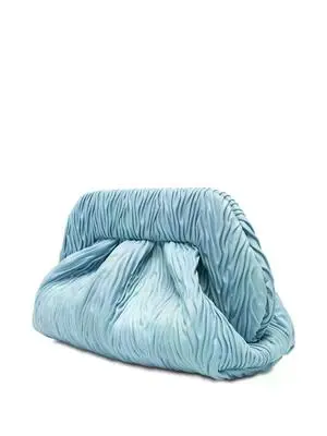 THEMOIRE Medium Bios Pleated Clutch Bag - Blue