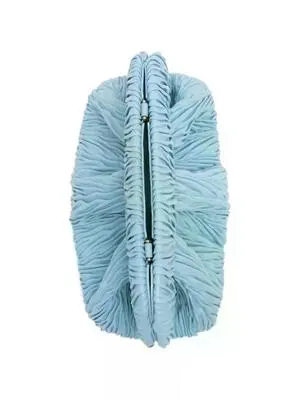 THEMOIRE Medium Bios Pleated Clutch Bag - Blue
