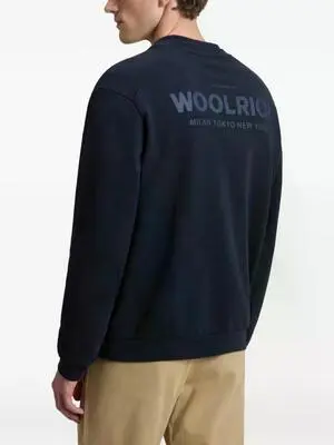 Woolrich Macro Logo Crew-neck Sweatshirt - Blue