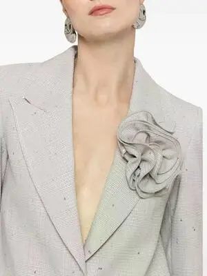 NISSA Floral Detail Check Blazer