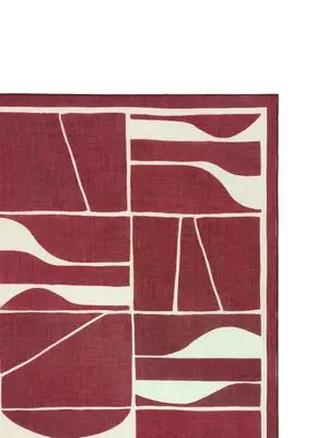 Eric Bompard Geometric-print Mini Square Scarf - Red