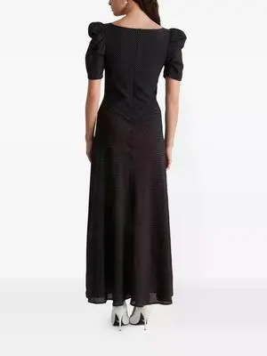 VIOLANTE NESSI Baccarat Couture Sleeve Polka Dot Dress - Black