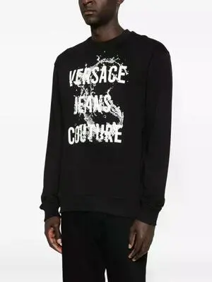 Versace Logo Print Sweatshirt - Black