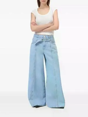 Closed Belted Wide Leg Jeans