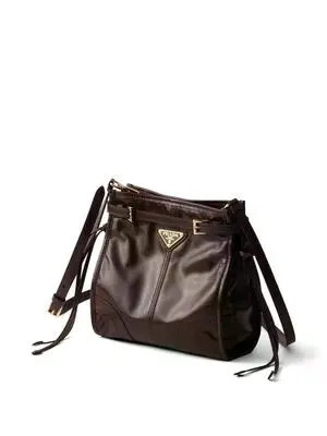 Prada Bonnie Leather Mini Shoulder Bag - Brown
