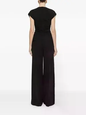 NISSA Ruffled Crepe Blouse - Black