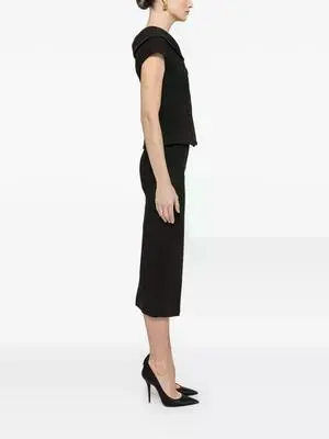 NISSA Off-shoulder Fitted Blouse With Button Detail