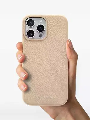 MAISON DE SABRE Leather Iphone 16 Pro Max Phone Case - Neutrals
