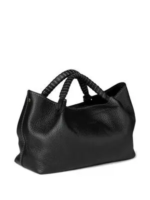 VISONA` Visona Mia Tote Bag With Braided Handles - Black