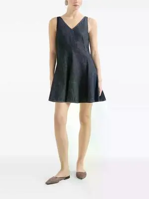 Brunello Cucinelli Cotton Denim-effect Twill Mini Dress - Blue