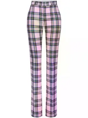AREA Checked Wool Trousers - Pink