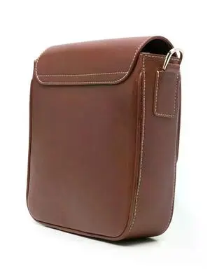 Eleventy Logo-debossed Leather Cross Body Bag - Brown