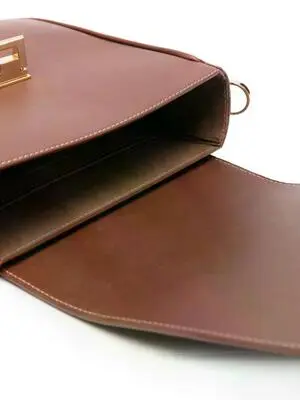 Eleventy Logo-debossed Leather Cross Body Bag