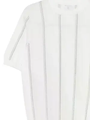 Eleventy Round-neck Striped Short-sleeve Sweater