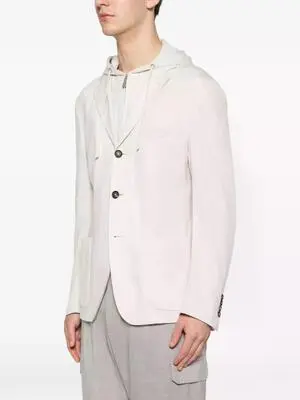 Eleventy Hooded Single-breasted Jacket - Neutrals