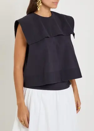 LES VACANCES D'IRINA Puritan Textured Cotton Top