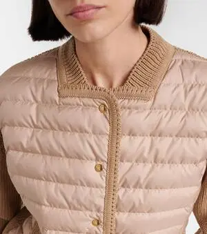Moncler Down-paneled Cotton Cardigan