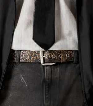 Our Legacy 40mm Paisley Leather Belt