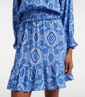Heidi Klein Mykonos Printed Smocked Minidress