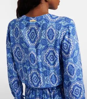 Heidi Klein Mykonos Printed Smocked Minidress
