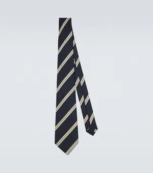 Dunhill Striped Silk Neck Tie - Blue