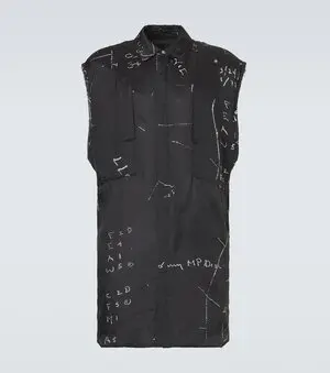 Rick Owens Jumbo Printed Sleeveless Shirt - Black