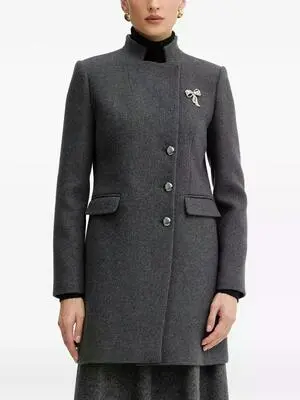 MORGAN Embellished Bow Coat - Grey