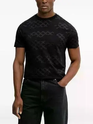 Karl Lagerfeld Monogram-pattern Short-sleeve T-shirt - Black