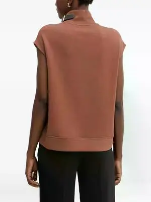 Karl Lagerfeld High Neck Buckle Detail Sleeveless Top